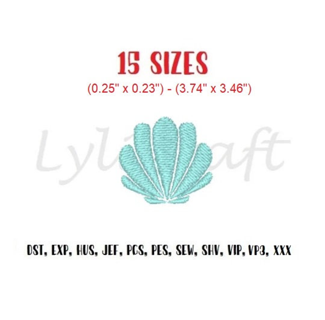 Mini Shell Embroidery Design, Clam Shells Machine Embroidery Design ...
