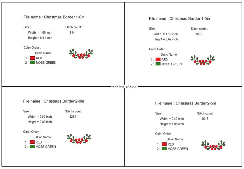 Mini Christmas Border Embroidery Design Mistletoe Embroidery - Etsy