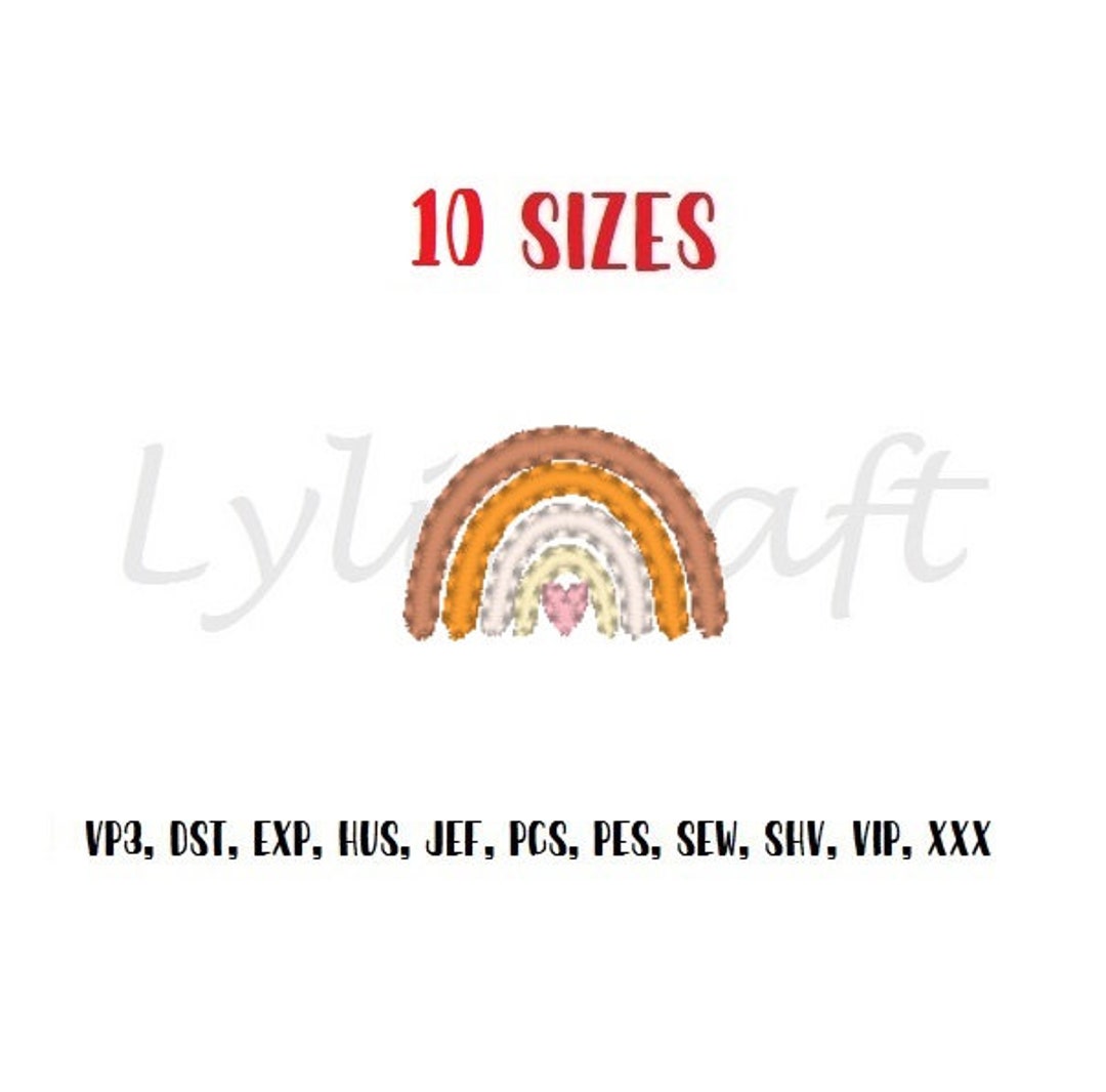 Mini Boho Rainbow Embroidery Design, Small Boho Rainbow Machine ...