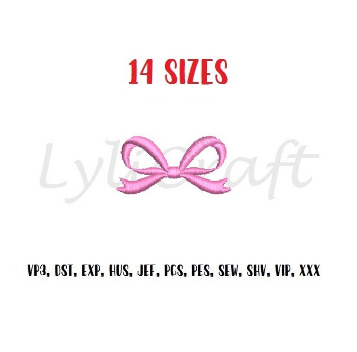 Mini Bow Embroidery Design Satin Stitch Bow Embroidery | Etsy