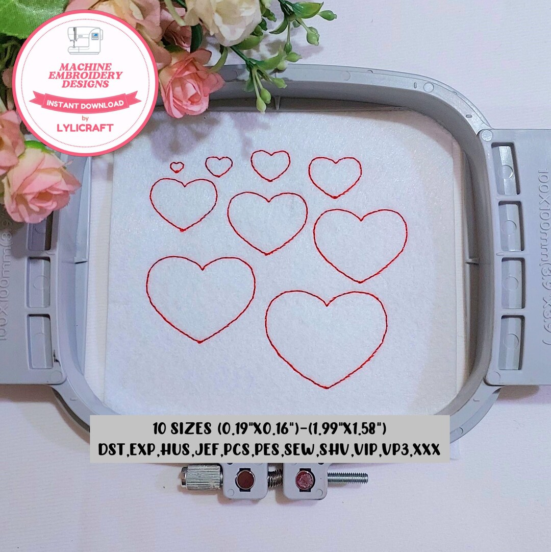 Mini Heart Embroidery Design, Small Heart Machine Embroidery Designs ...