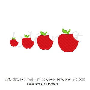 3 Designs, Mini Apple Embroidery Design, Small Apple Machine Embroidery ...