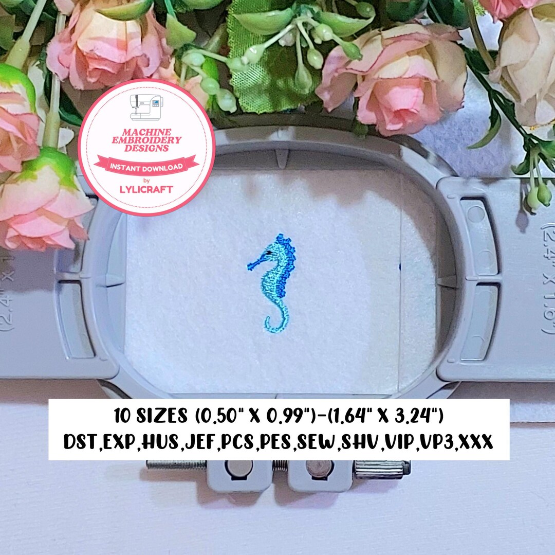 Mini Seahorse Embroidery Design, Small Seahorse Machine Embroidery ...