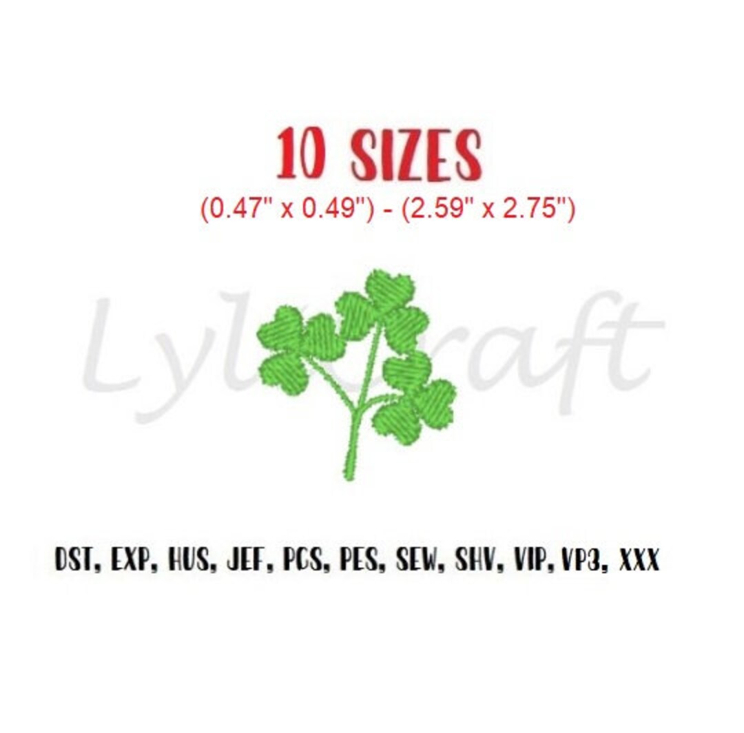 Mini Shamrock Embroidery Design, Small Shamrock Machine Embroidery ...