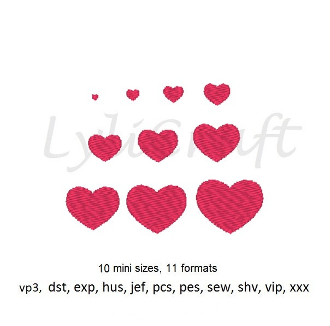 Mini Heart Embroidery Design, Small Heart Machine Embroidery Designs ...