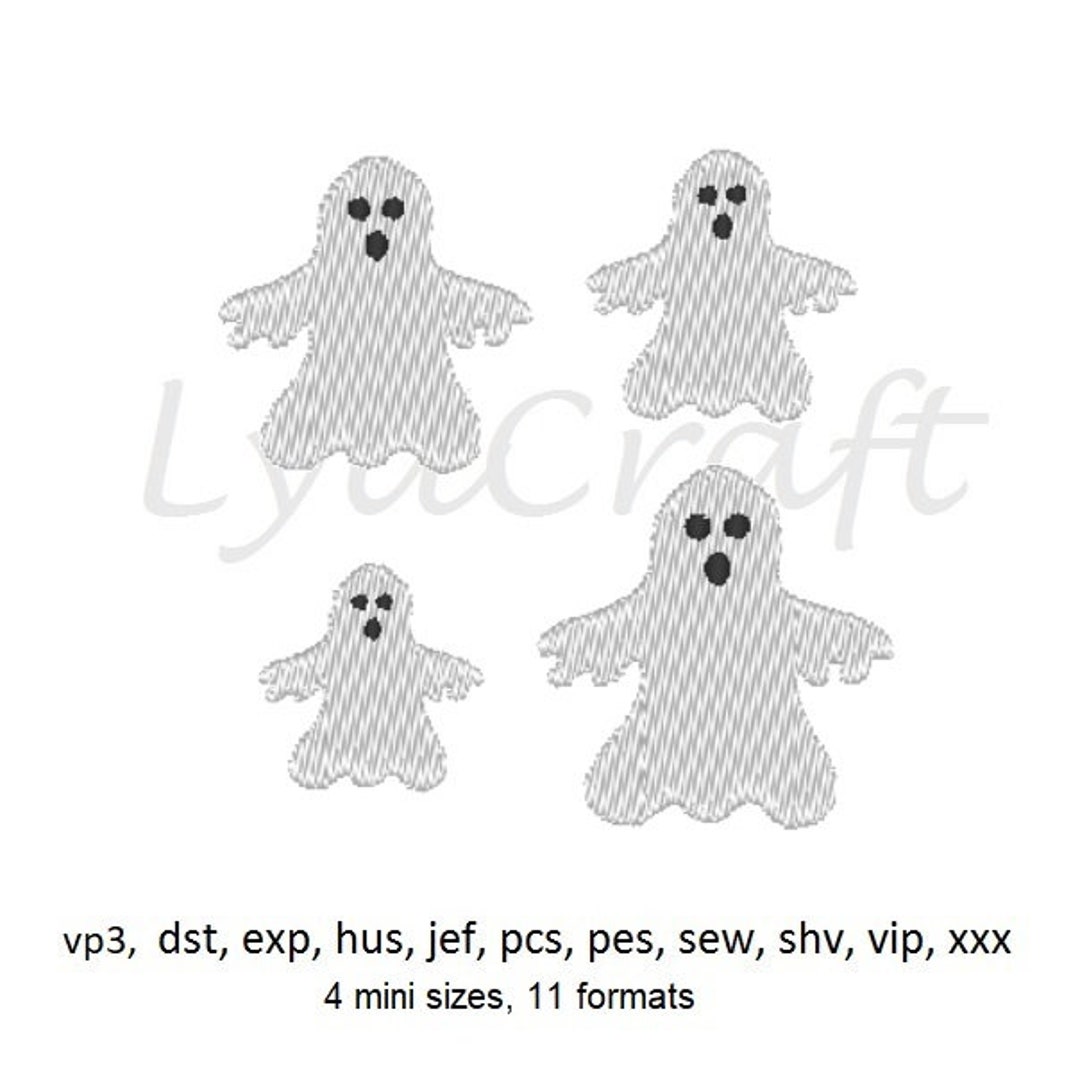 Mini Ghost Embroidery Design, Small Ghost Machine Embroidery Design ...