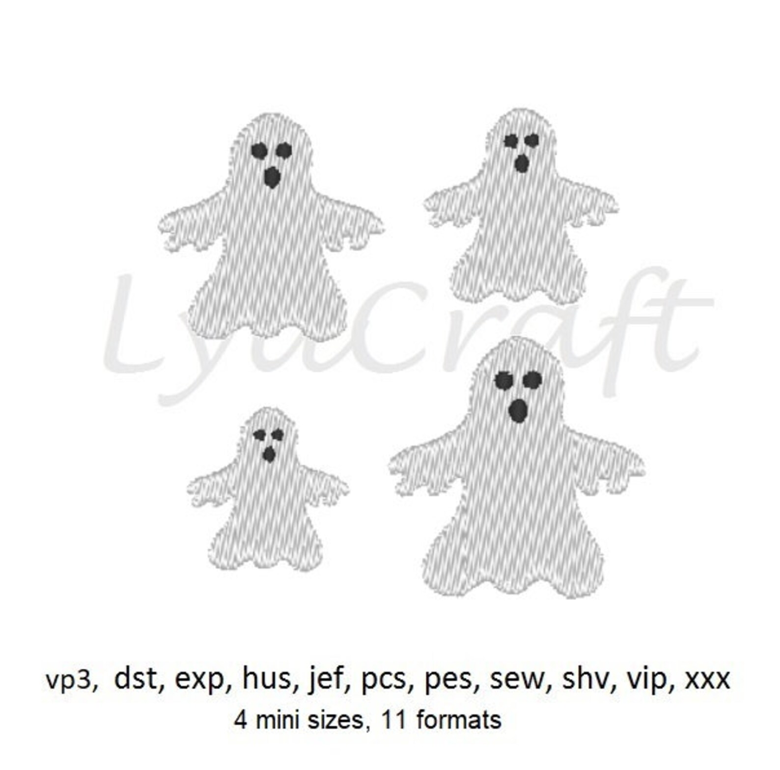 Mini Ghost Embroidery Design Small Ghost Machine Embroidery - Etsy