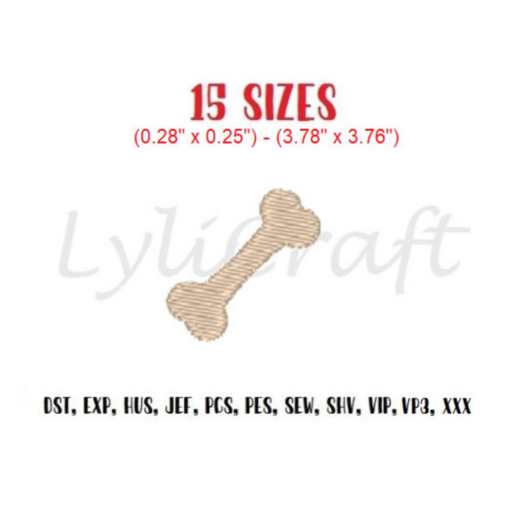 Mini Dog Bone Embroidery Design, Small Dog Bone Machine Embroidery ...