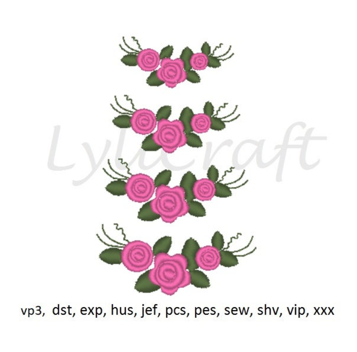Mini Rose Embroidery Design, Small Rose Machine Embroidery Designs ...
