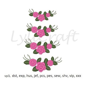 Mini Rose Embroidery Design, Small Rose Machine Embroidery Designs ...