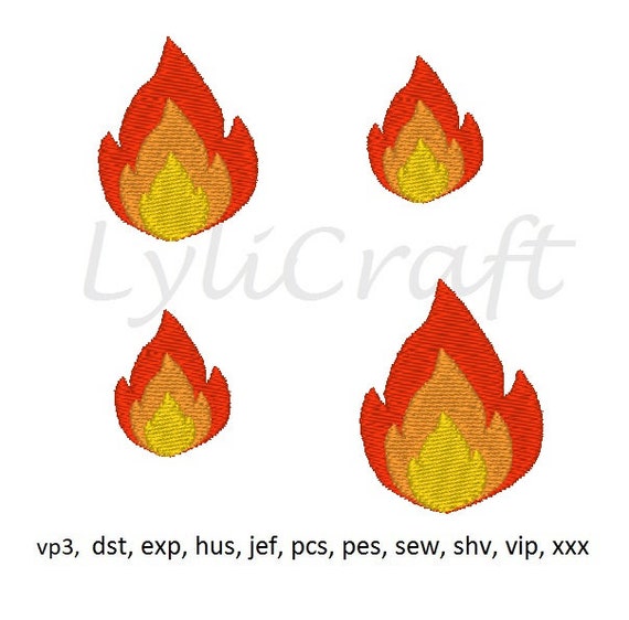 Mini Fire Embroidery Design Small Fire Machine Embroidery - Etsy