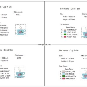 Mini Cup Machine Embroidery Design with Fill Stitch for | Etsy