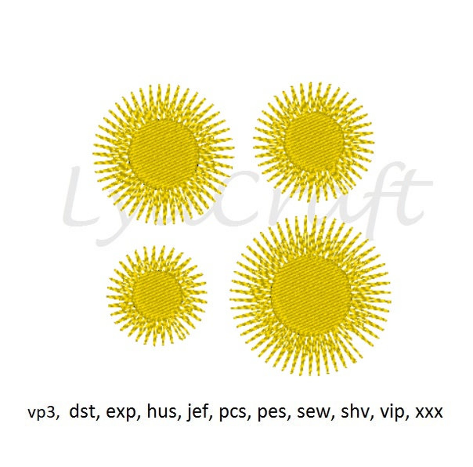 Mini Sun Embroidery Design Sun Machine Embroidery Designs | Etsy
