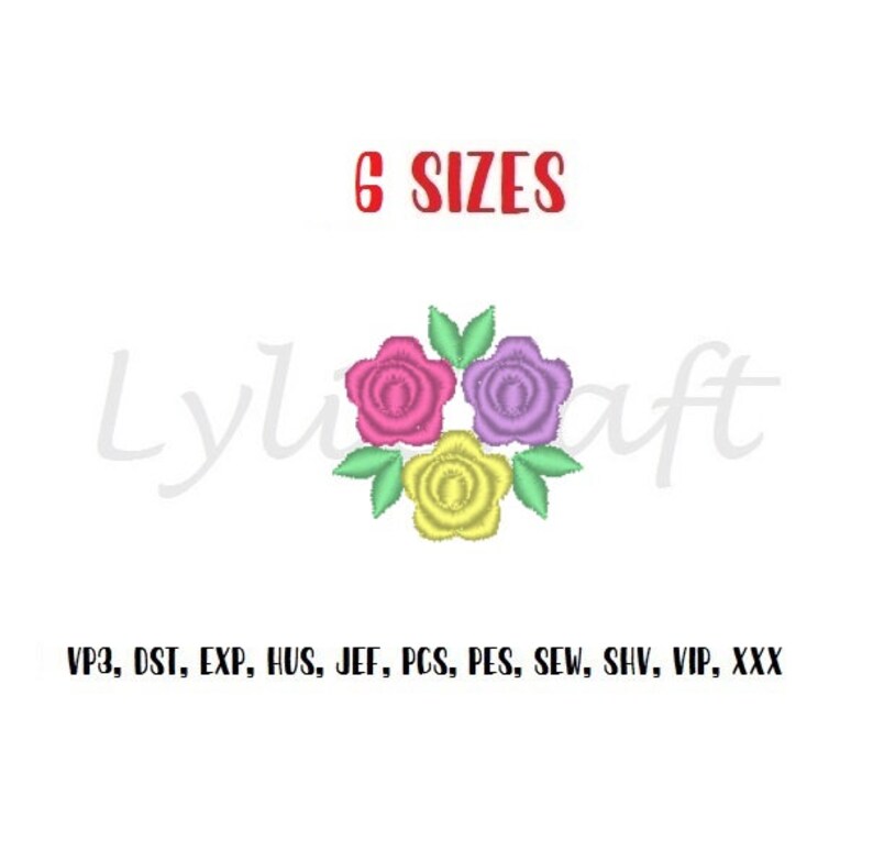 Mini Rose Embroidery Design Small Rose Machine Embroidery - Etsy