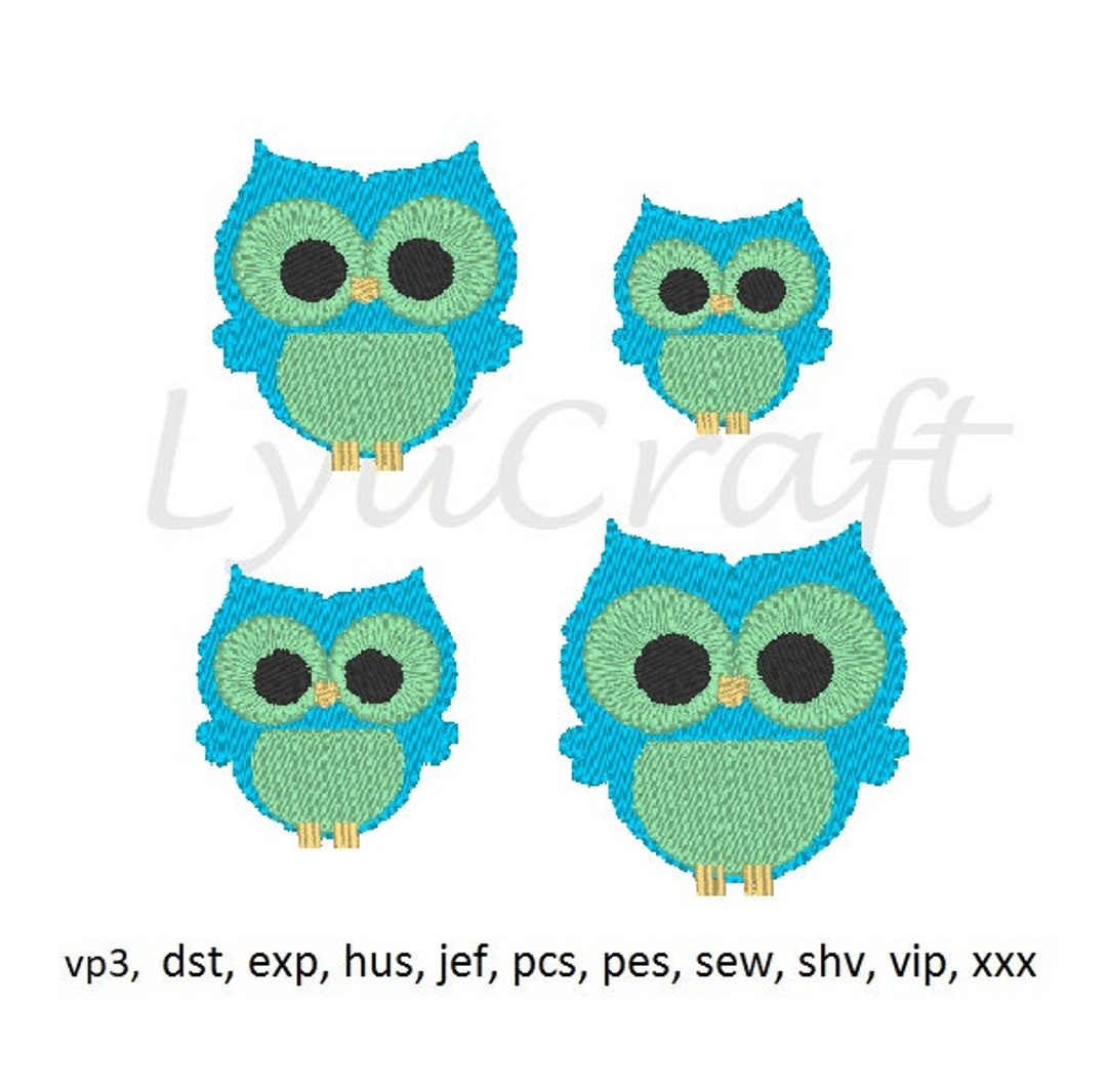 Mini Owl Embroidery Design, Small Owl Machine Embroidery Designs, Bird ...