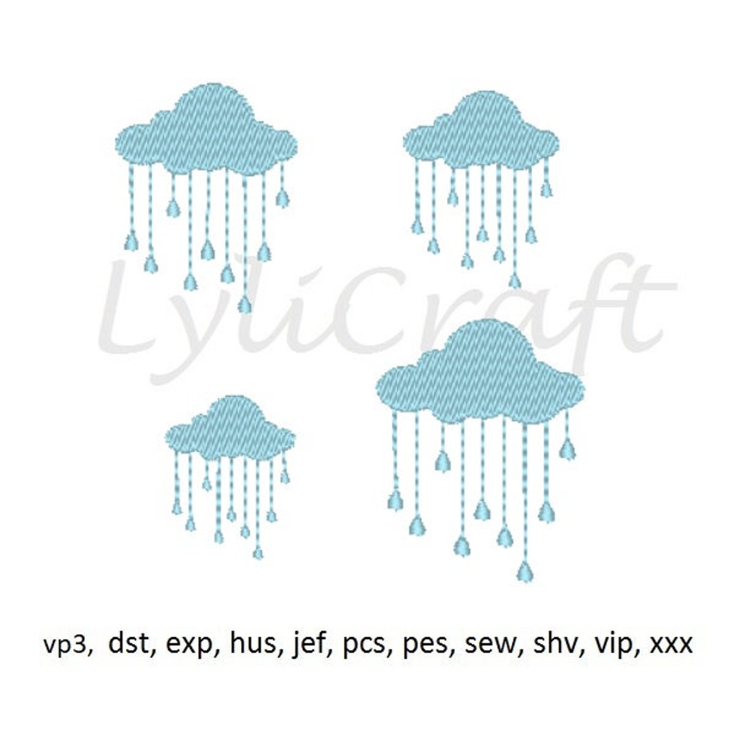 Mini Rain Embroidery Design, Small Rain Machine Embroidery Designs ...