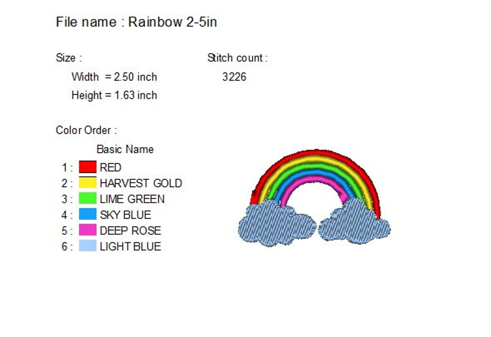 Mini Rainbow Embroidery Design Small Rainbow Machine - Etsy