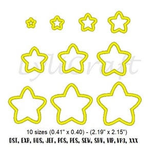 Mini Star Embroidery Design, Small Star Machine Embroidery Designs ...