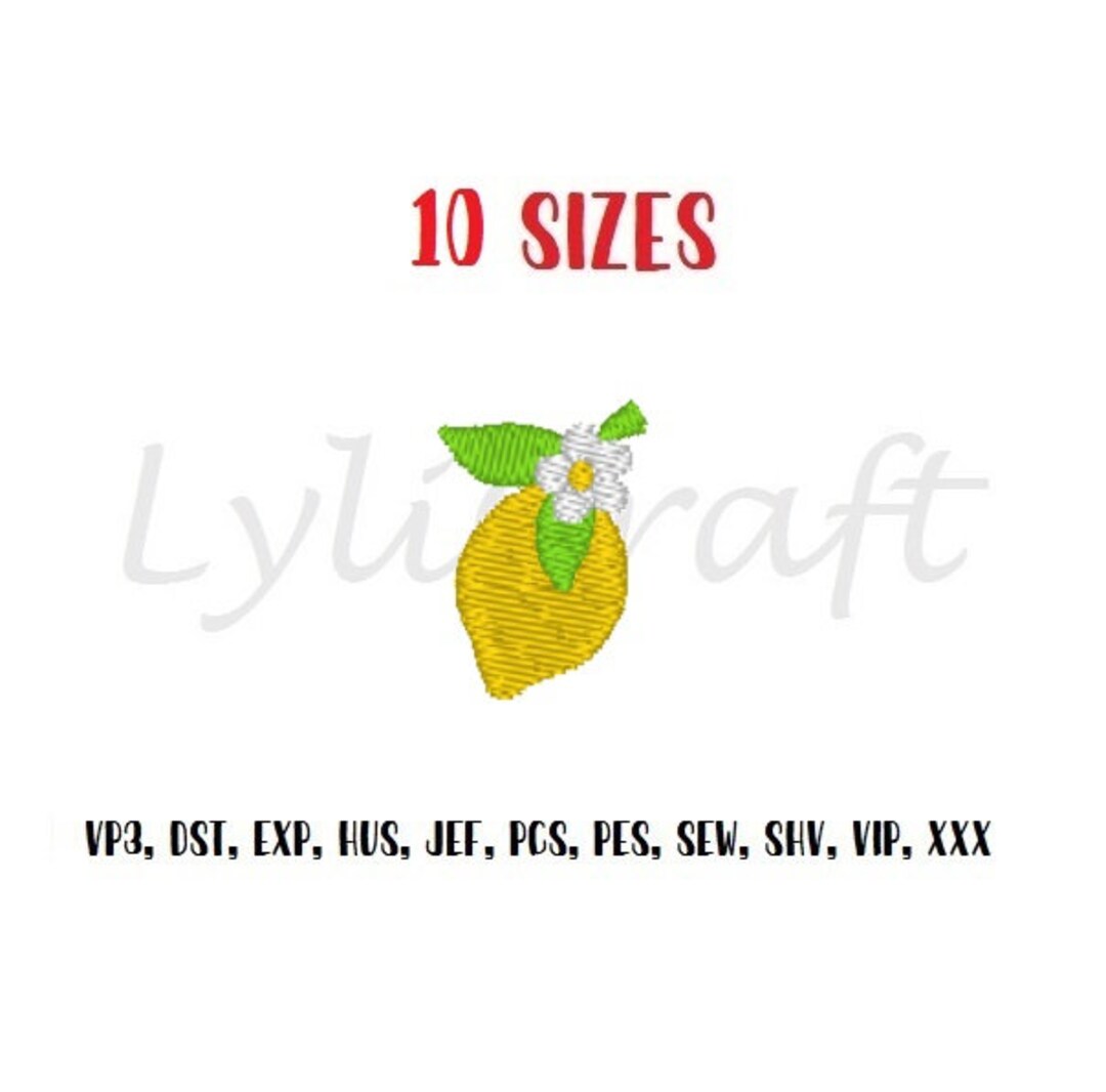 Mini Lemon Embroidery Design, Lemon Machine Embroidery Designs, Summer ...