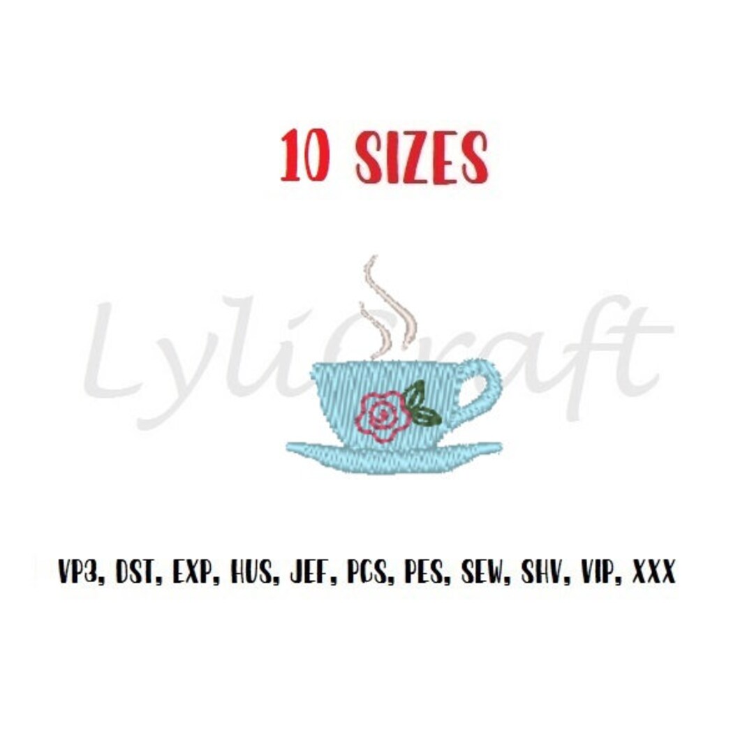 Mini Cup Machine Embroidery Design With Fill Stitch for Instant ...