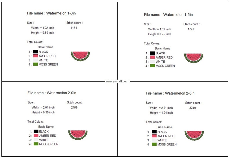 Mini Watermelon Embroidery Design Small Watermelon Machine - Etsy