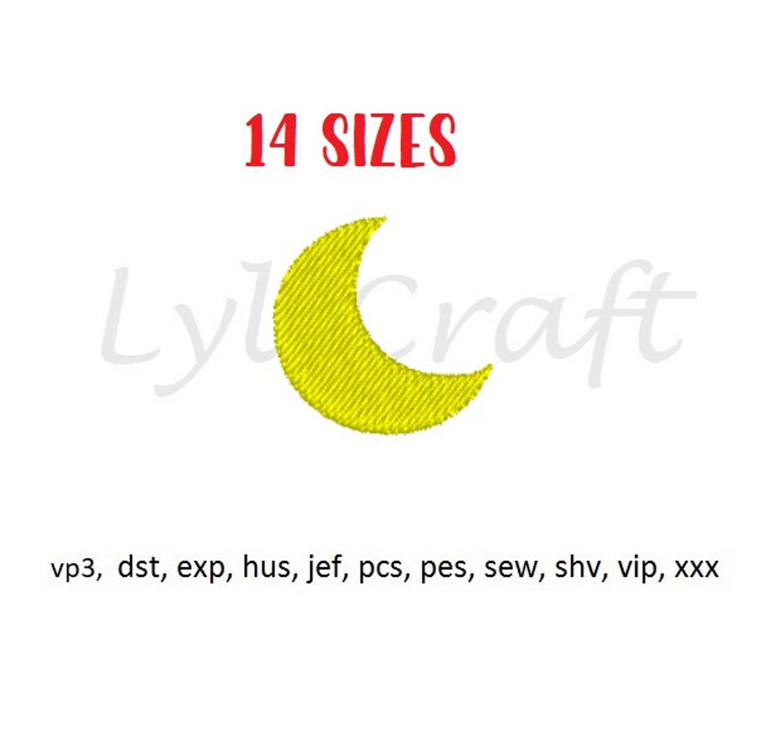 Mini Moon Embroidery Design, Small Moon Machine Embroidery Designs ...