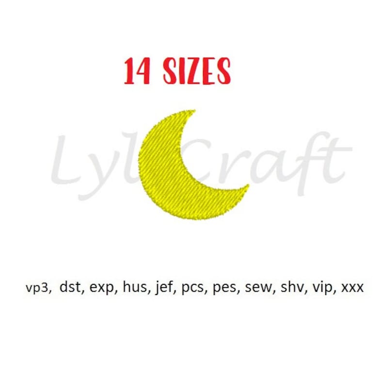 Mini Moon Embroidery Design Small Moon Machine Embroidery - Etsy