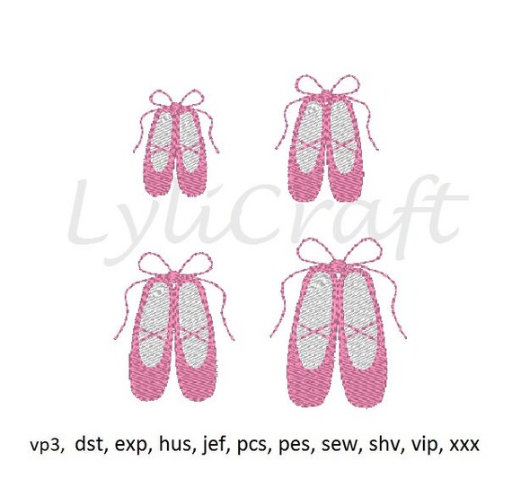 Mini Ballet Shoes Embroidery Design Small Ballet Shoes - Etsy