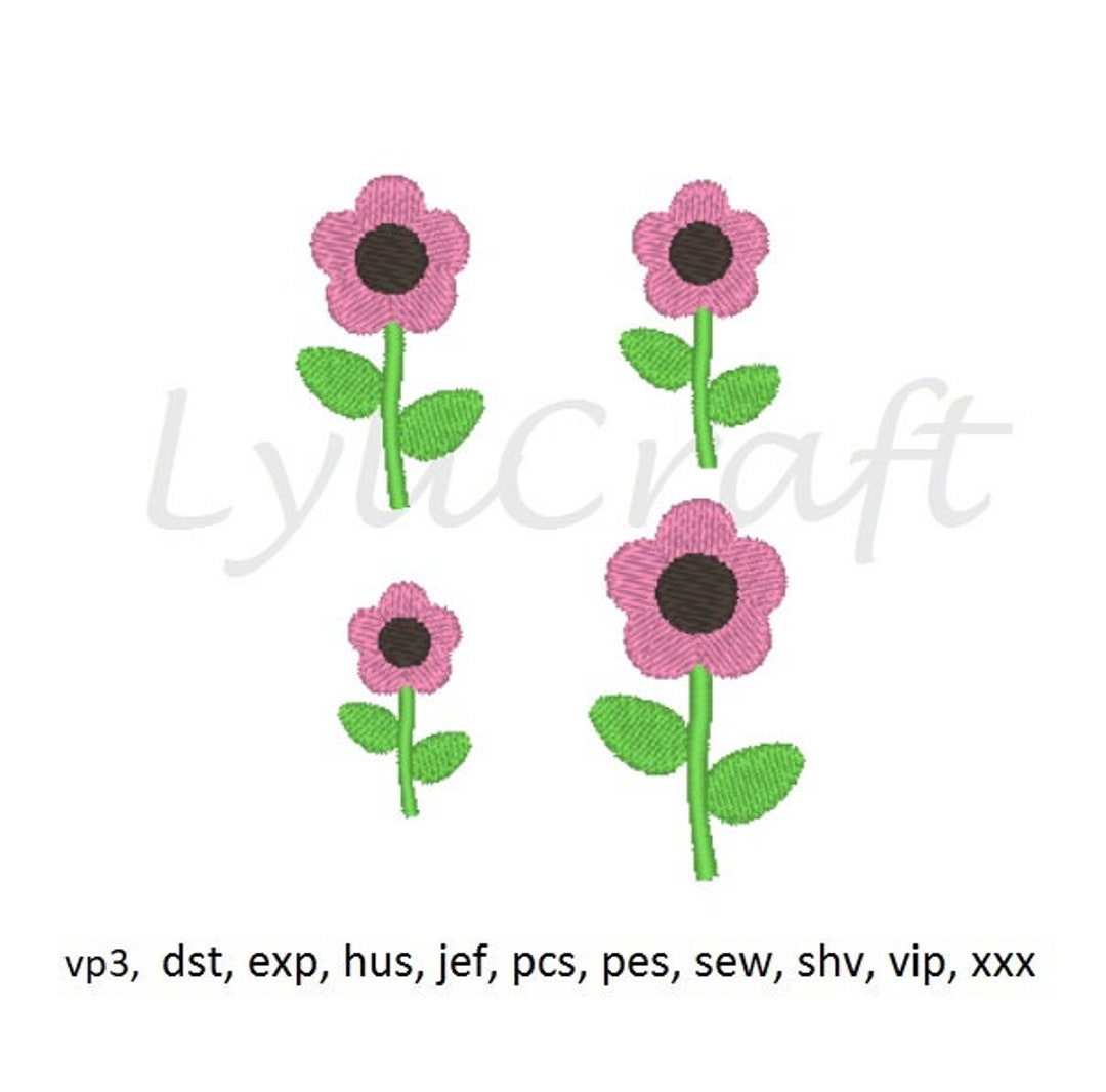 Mini Flower Plant Embroidery Design, Small Flower Plant Machine ...