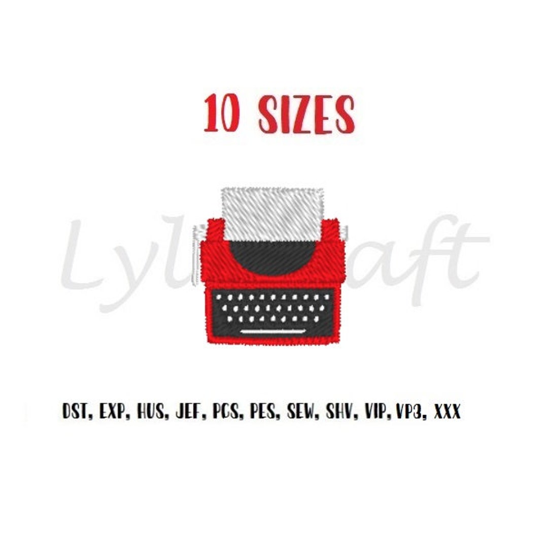 Mini Typewriter Embroidery Design, Small Typewriter Machine Embroidery ...