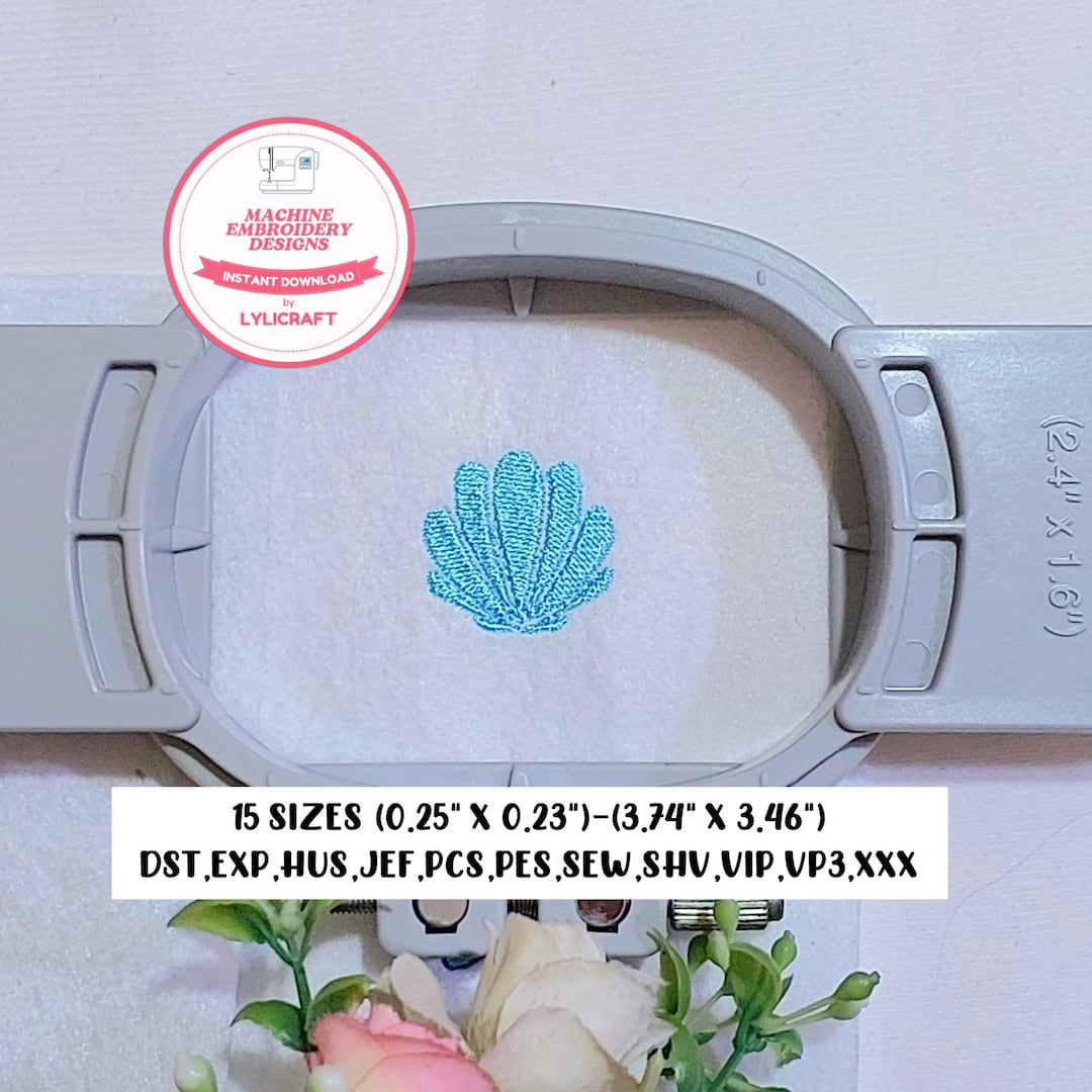 Mini Shell Embroidery Design, Clam Shells Machine Embroidery Design ...
