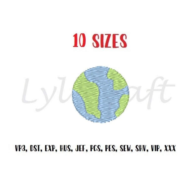 Mini Earth Embroidery Design Earth Machine Embroidery - Etsy