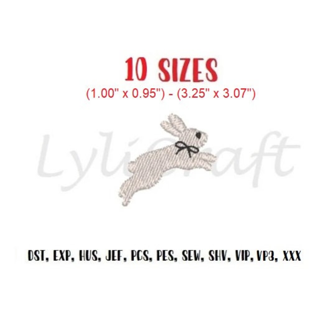 Mini Rabbit Embroidery Design, Small Rabbit Machine Embroidery Designs ...