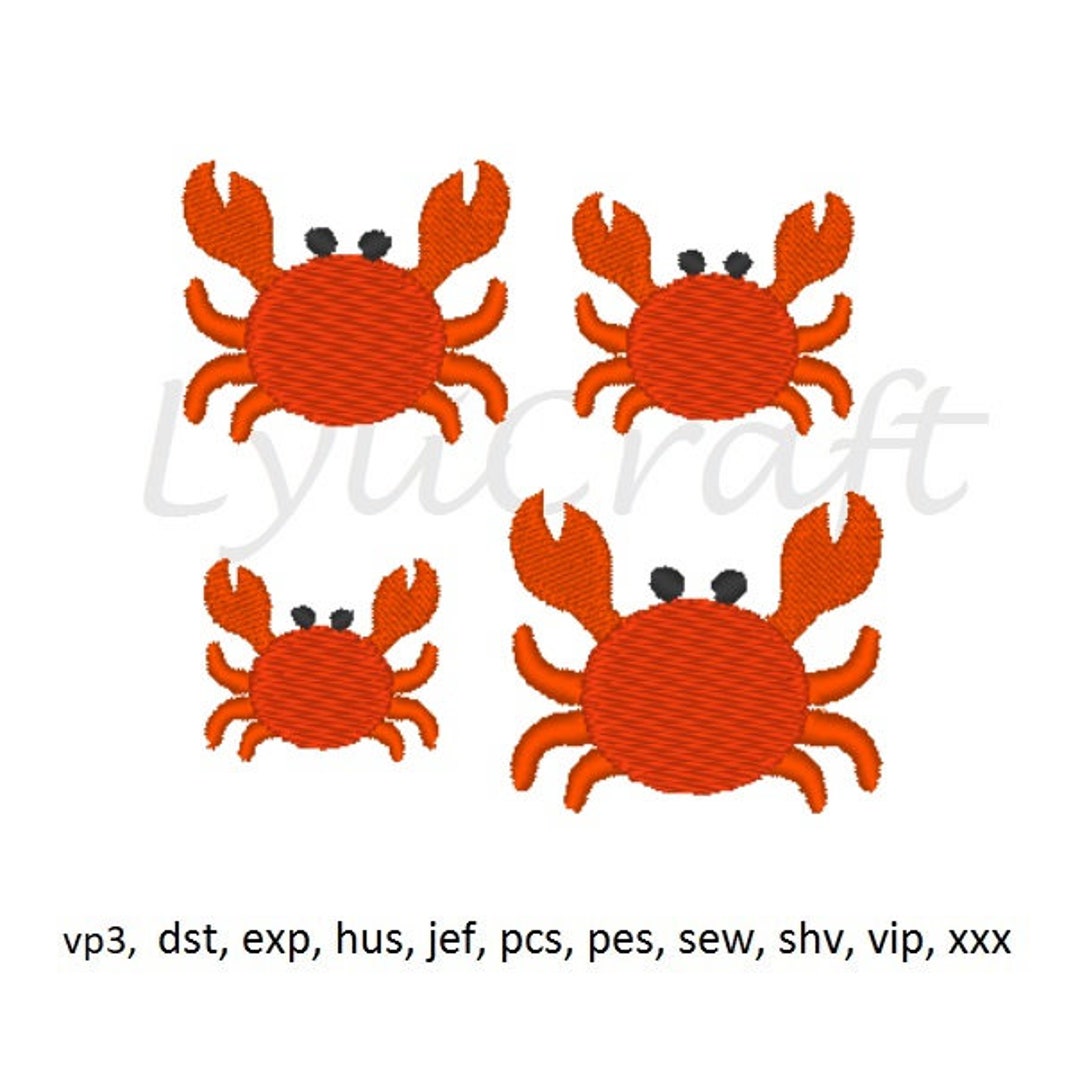Mini Crab Embroidery Design Crabs Embroidery Designs Mini - Etsy