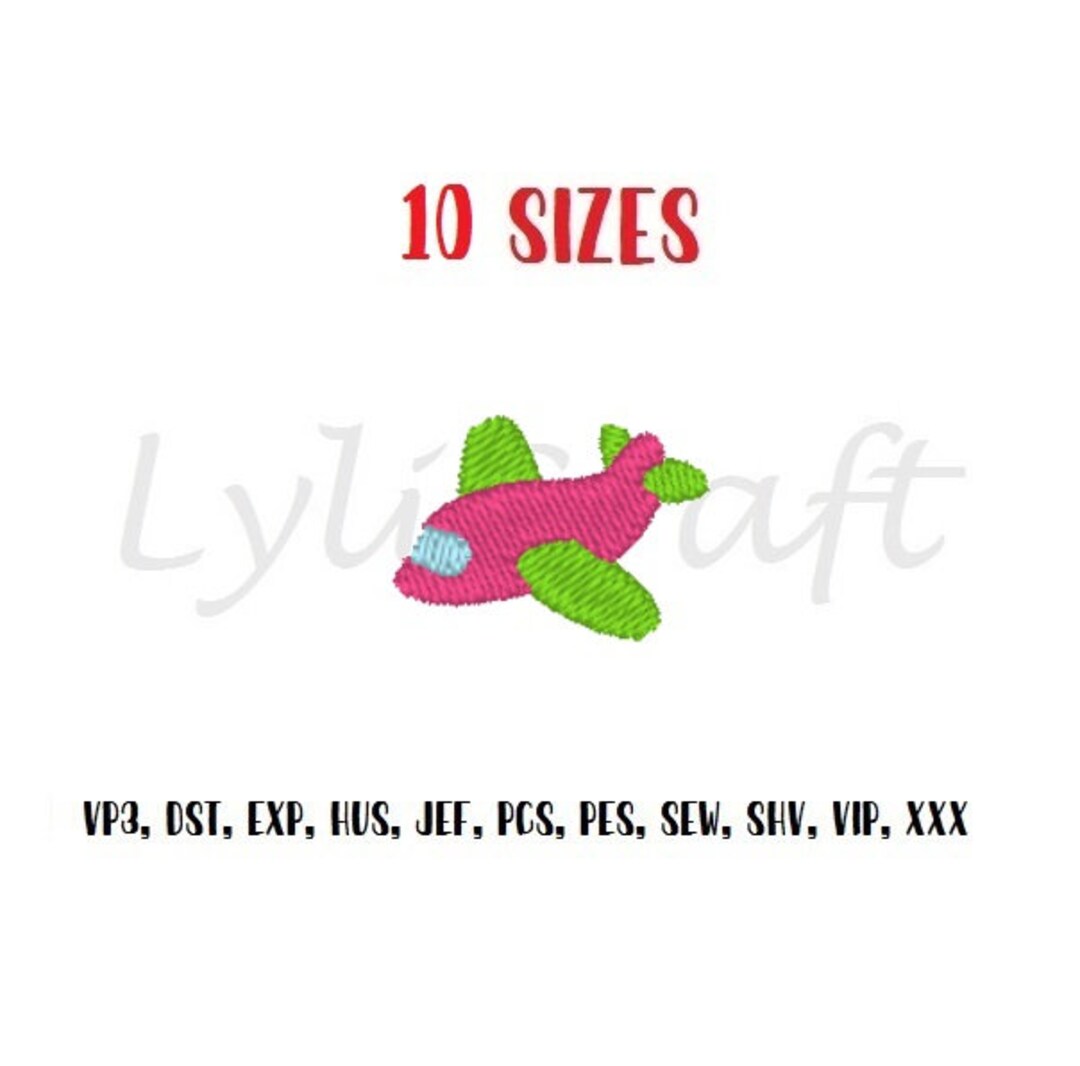 Mini Airplane Embroidery Design, Small Airplane Machine Embroidery ...