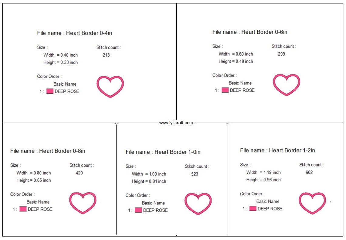 Mini Heart Embroidery Design, Small Heart Machine Embroidery Designs ...