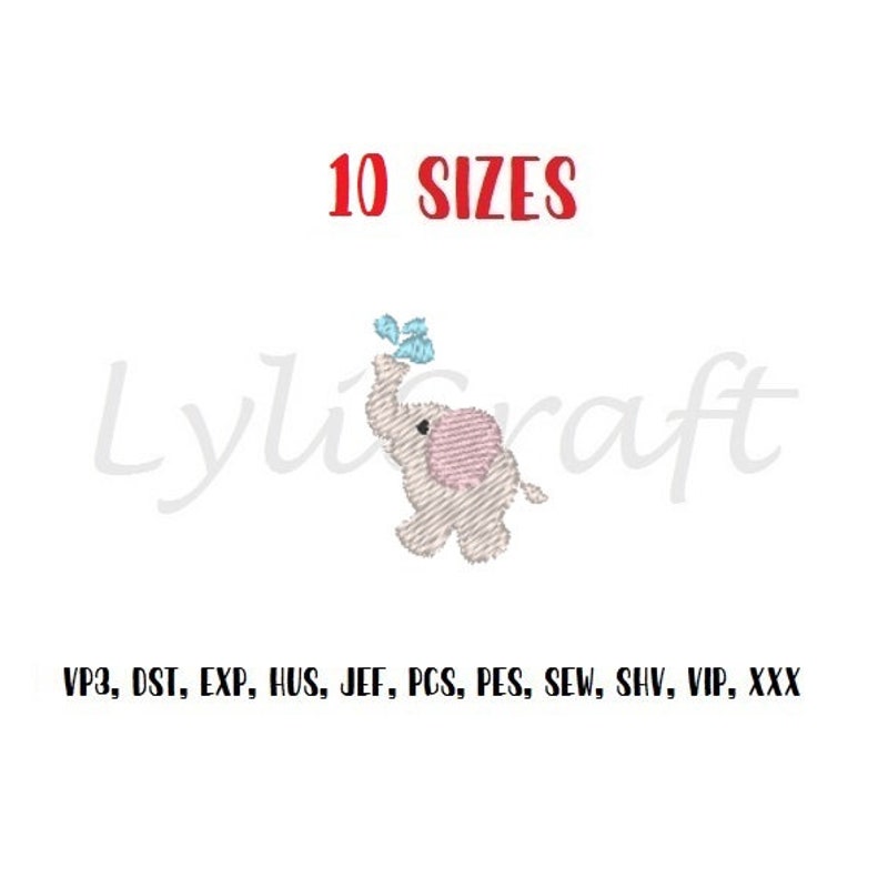 Elephant Machine Embroidery - Etsy