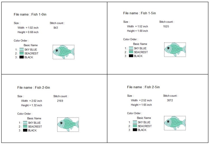 Mini Fish Embroidery Design Small Fish Machine Embroidery - Etsy