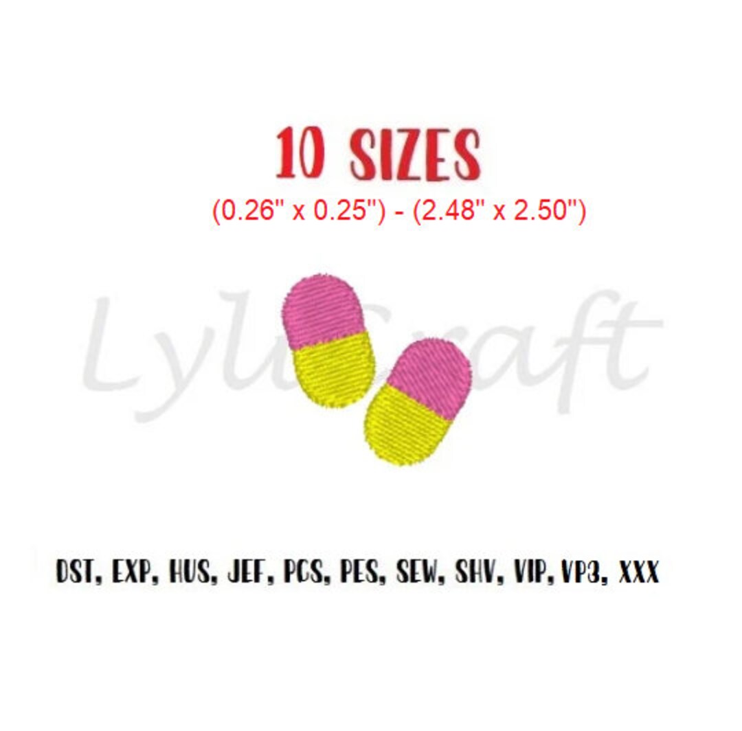 Mini Pill Embroidery Design, Small Pill Machine Embroidery Designs ...