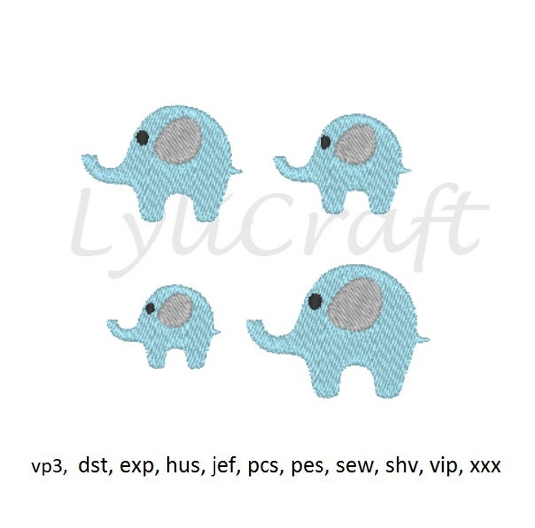 Mini Elephant Embroidery Design, Small Elephant Machine Embroidery ...