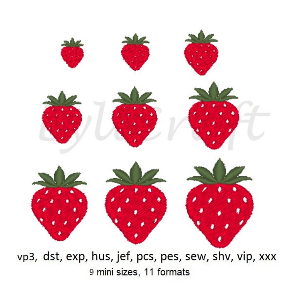 Mini Strawberry Embroidery Design Strawberry Embroidery | Etsy