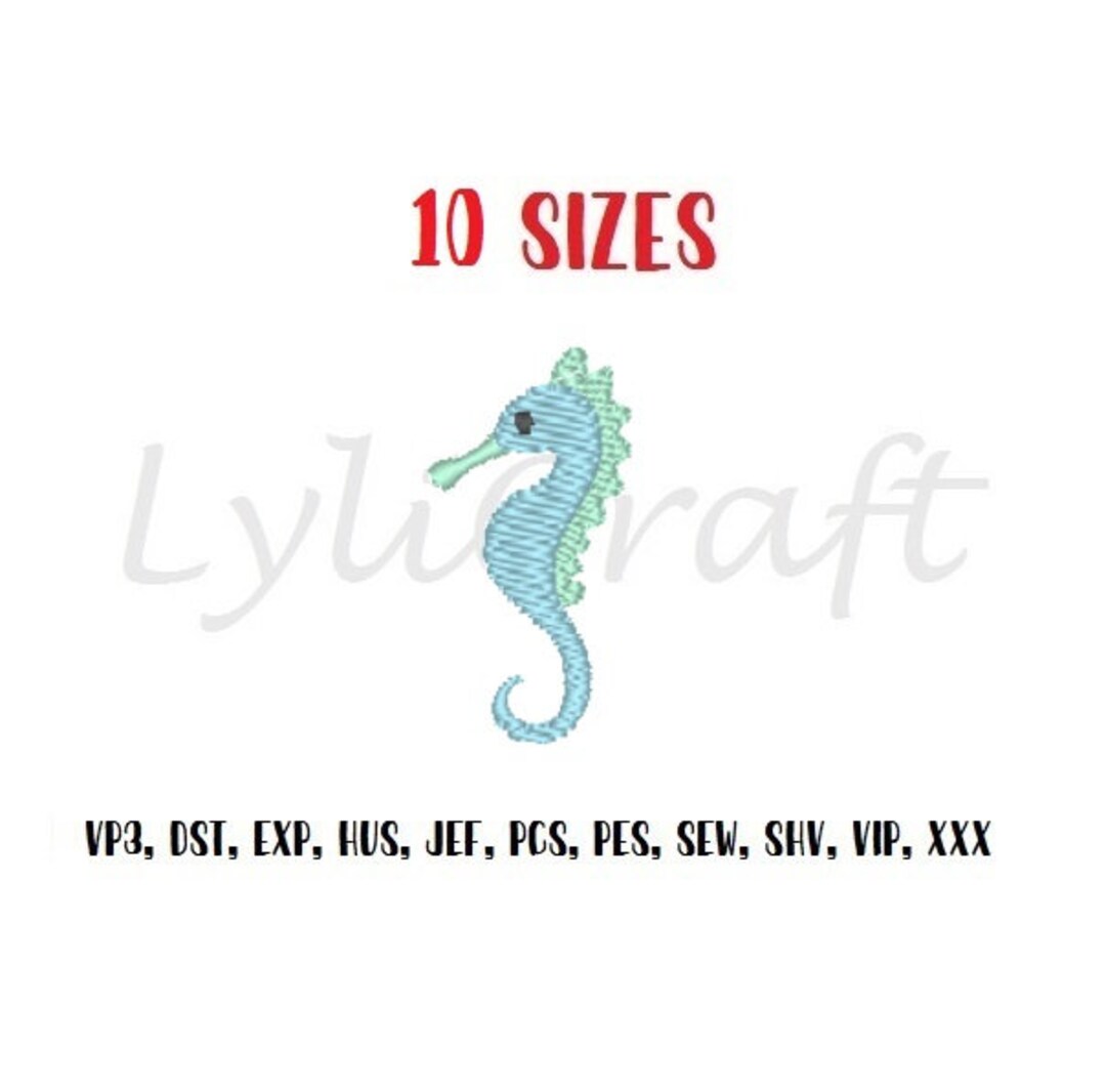Mini Seahorse Embroidery Design, Small Seahorse Machine Embroidery ...