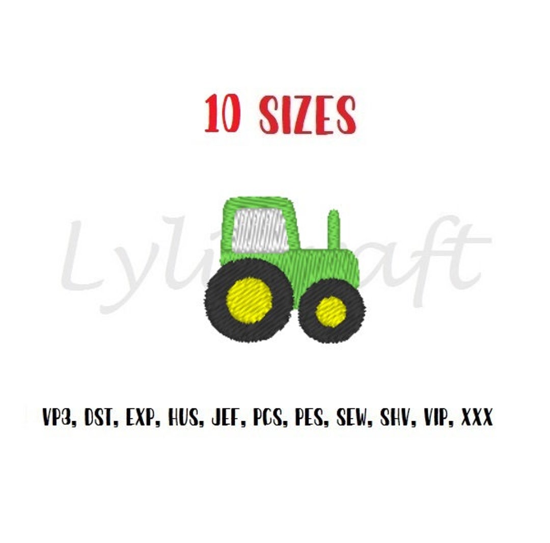 Mini Tractor Embroidery Design, Small Tractor Machine Embroidery Design ...
