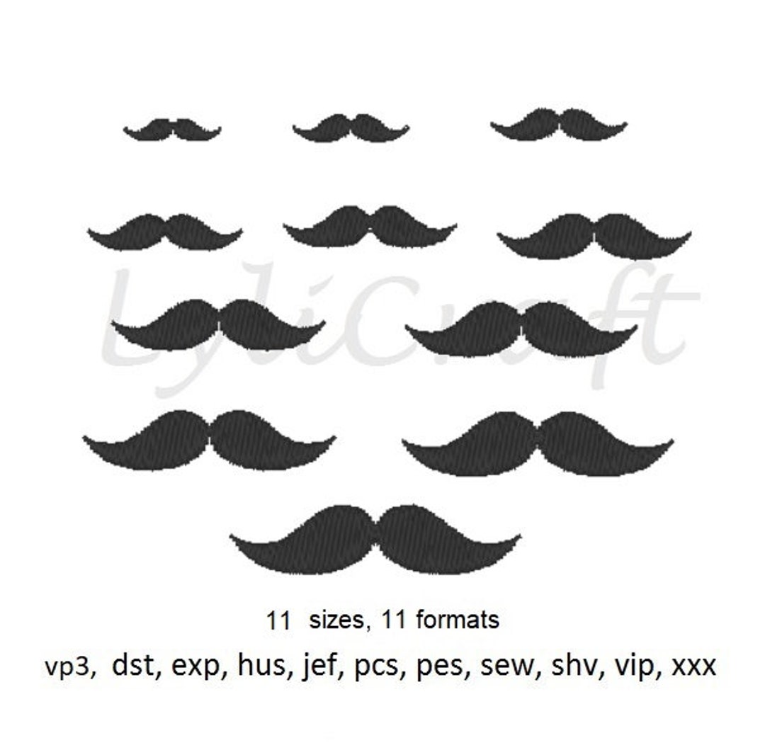 Mini Moustache Embroidery Design, Small Moustache Machine Embroidery ...