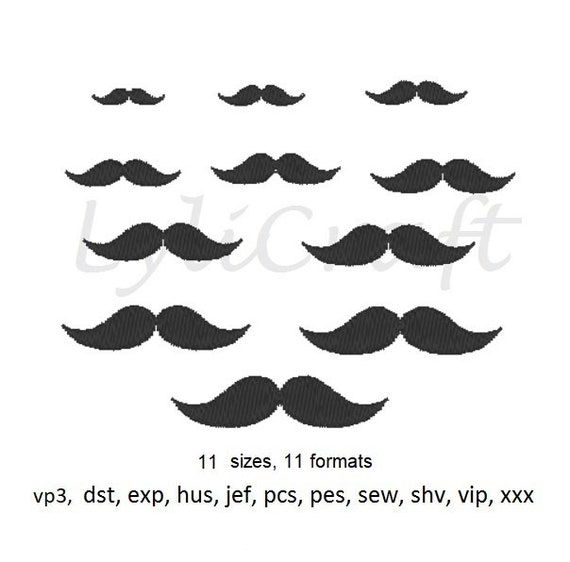 Mini Moustache Embroidery Design Small Moustache Machine - Etsy