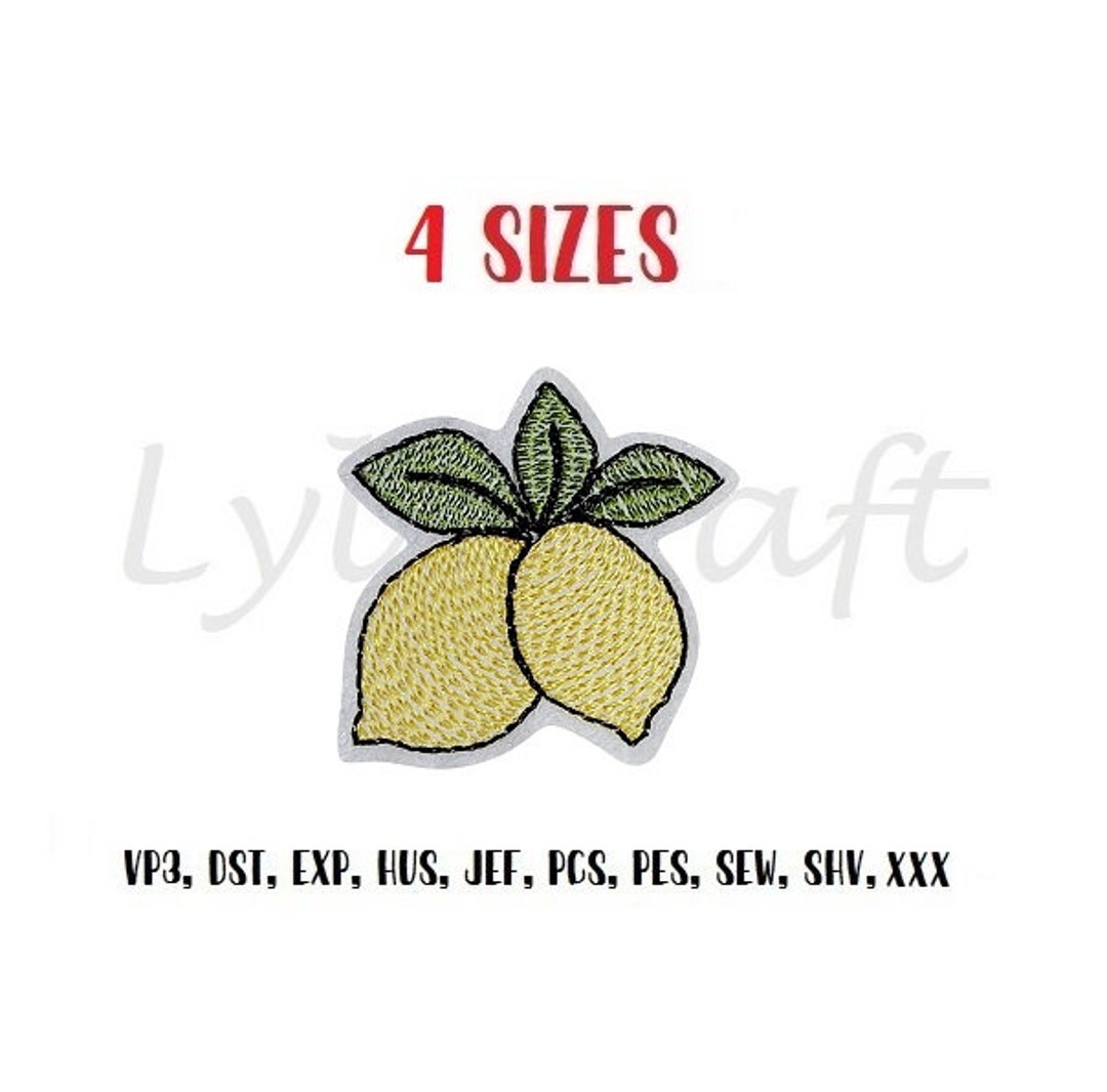 Lemon Sketch Stitch Embroidery Design, Small Mini Lemon Machine ...