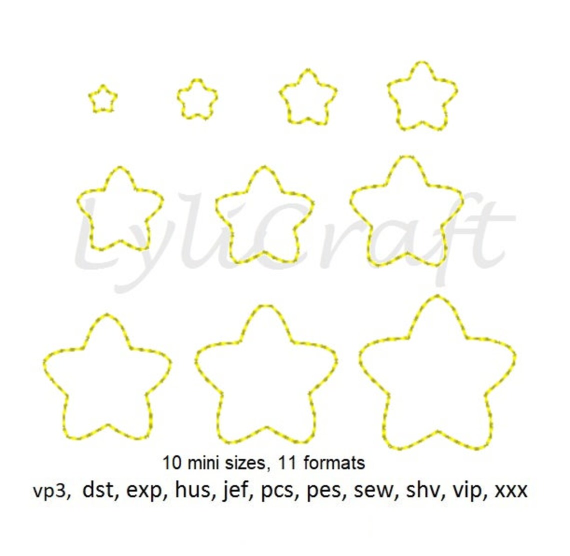 Mini Star Embroidery Design, Small Star Machine Embroidery Designs ...