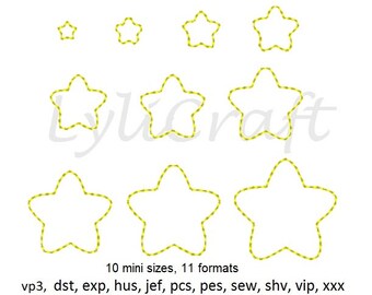 Mini Shooting Star Line Machine Embroidery Design Cute - Etsy