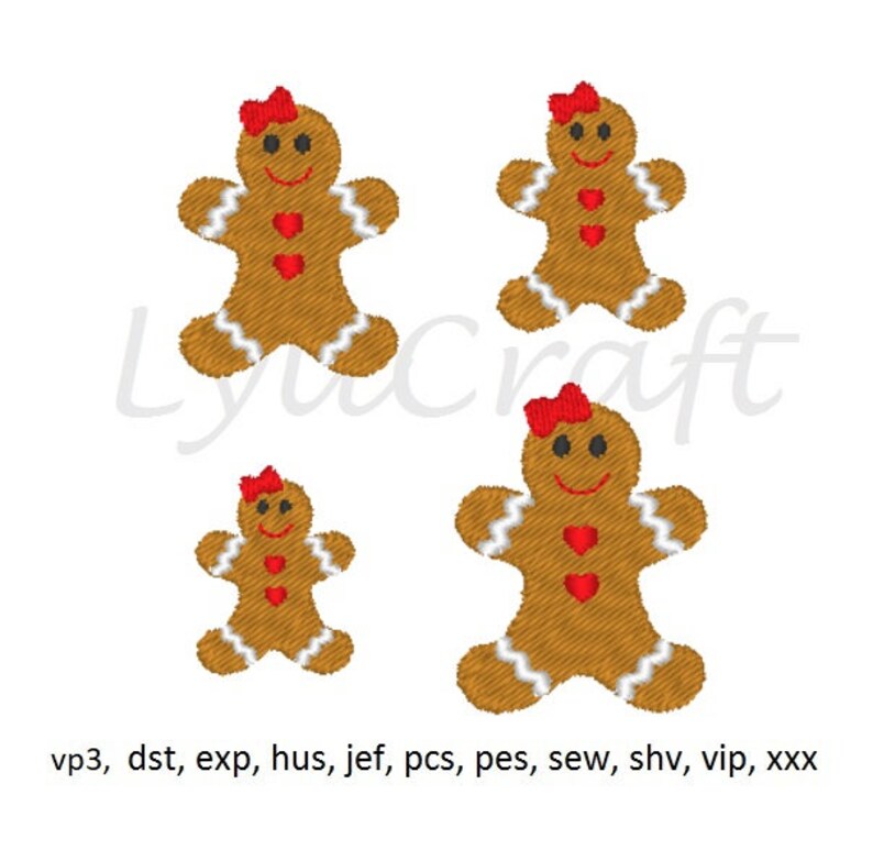Mini gingerbread embroidery design mini Christmas embroidery | Etsy