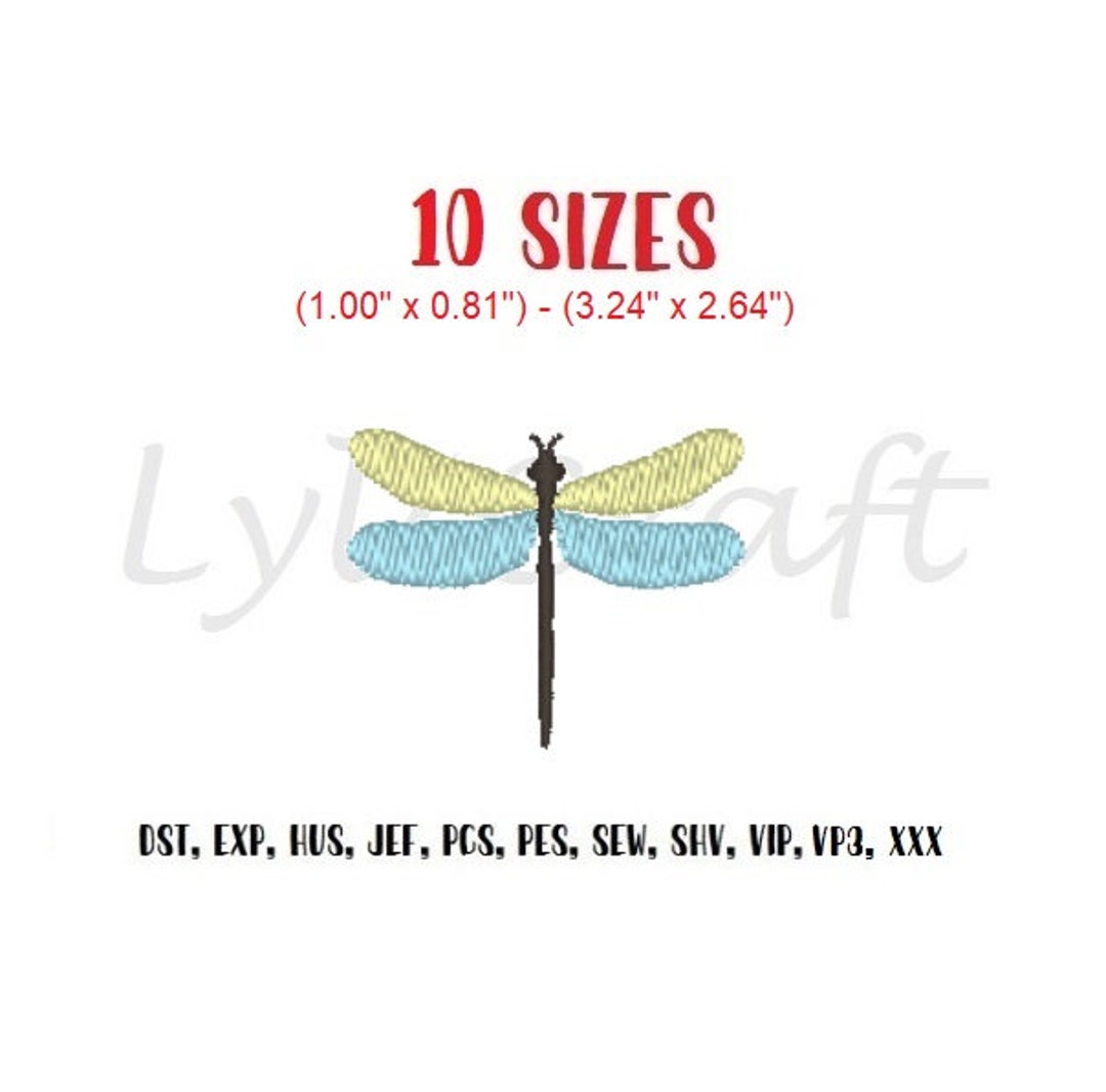Mini Dragonfly Embroidery Design, Small Dragonfly Machine Embroidery ...